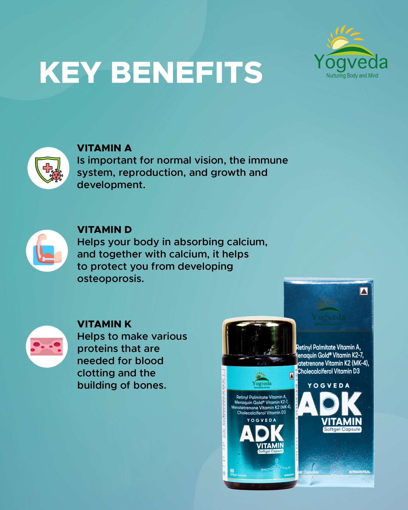 Best ADK Supplement For Multivitamins | Vitamin ADK (Softgel Capsule ...