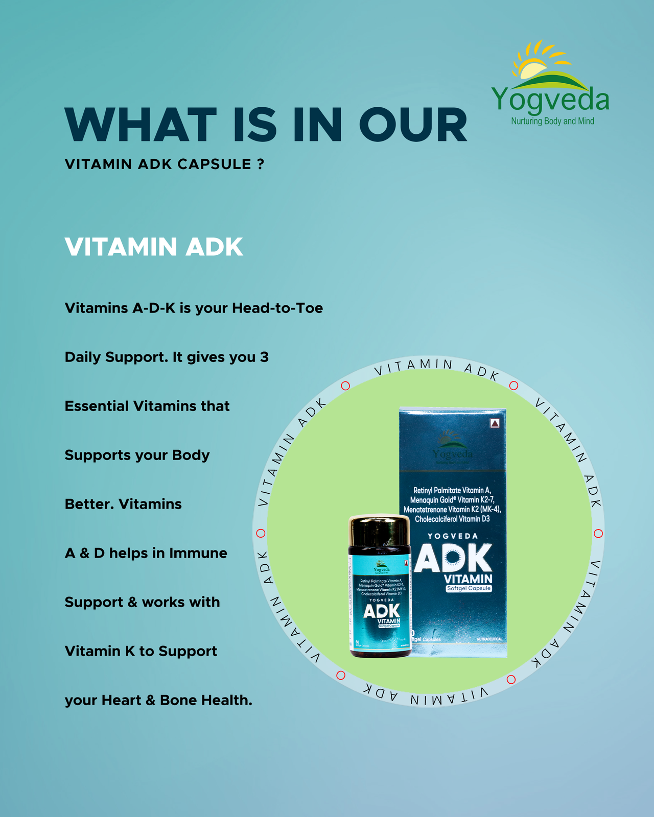 Best ADK Supplement For Multivitamins | Vitamin ADK (Softgel Capsule ...